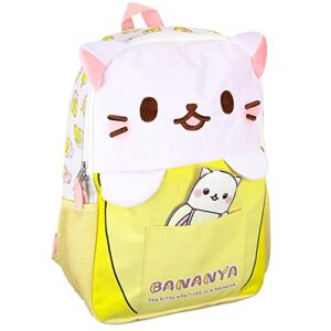 crunchyroll bananya plush 3-d cat anime cartoon 16″ backpack