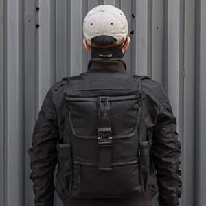 DEFY Menace Backpack 2.0 | Waxed Canvas Backpack | 18 Liter Utility Backpack For Men | Premium Tech Backpack w/ 16 Inch Laptop Sleeve | Water Repellent Travel & Commuter Pack (Black)