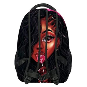 GALIRVC African Black Girl Bookbag Cute Backpack Casual Schoolbag for Teens Girls Students School Outdoor 17 Inch