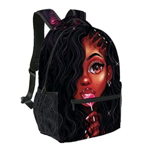 GALIRVC African Black Girl Bookbag Cute Backpack Casual Schoolbag for Teens Girls Students School Outdoor 17 Inch