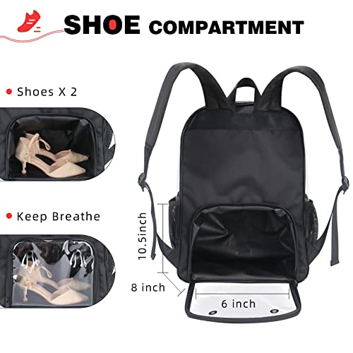 Clear Backpack Heavy Duty Transparent: Waterproof PVC See Through Backpacks with Separate Shoe Compartment - Large Plastic Clear Laptop Bookbag for School Work Sports Black