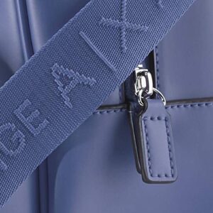 A|X Armani Exchange Small Logo All Over Debossed Backpack, Denim-Denim