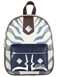 star wars ahsoka tano character pattern faux leather tote bag mini backpack