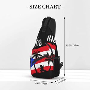 Puerto Rico Rican Flag Sling bag/Crossbody Backpack/Puerto Rican Shoulder Bag for Travel, Hiking, Cycling, Camping, Work