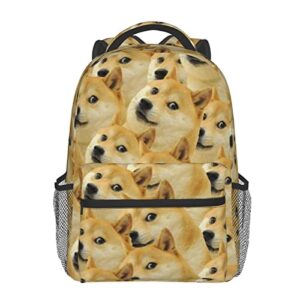 Koerlam Mr Doge Meme Laptop Backpack Girls Boys Bookbag Cute Fashion Casual Travel Bag Preschool Large Daypack For With Chest Strap Multi-Pocket One Size