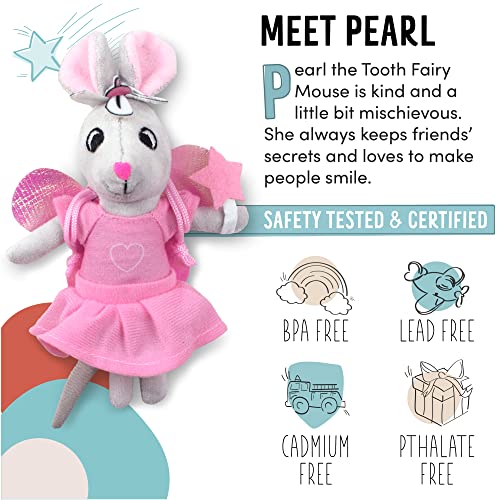 Foothill Toy Co. Mice in Boxes - 'Pearl The Tooth Fairy Mouse' Playset with Stuffed Animal and a Keepsake Pouch