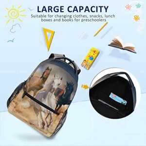 Horse Backpacks for Girls Boys Backpack Horses Kids School Book Bags 3rd 4th 5th Grade Elementary Travel Laptop Daypack