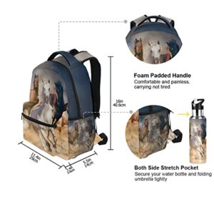 Horse Backpacks for Girls Boys Backpack Horses Kids School Book Bags 3rd 4th 5th Grade Elementary Travel Laptop Daypack