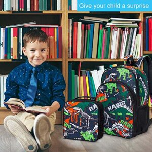 CCJPX Dinosaur Backpack for Boys, 16” Kids Preschool Bookbag and Lunch Box for Kindergarten Elementary