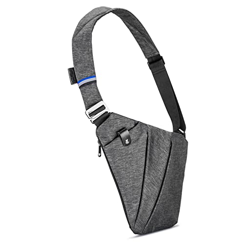 NIID FINO Men Sling Crossbody Bag Lightweight Flex Bag Water Resistant Anti-theft Chest Shoulder Backpack for Travel Hiking (Grey)