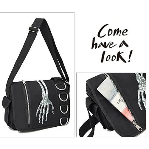 Goth Backpack Y2k Backpack EMO Backpack Goth Messenger BagGrunge Backpack Street Hipster Backpack (BB3023)