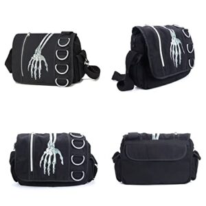 Goth Backpack Y2k Backpack EMO Backpack Goth Messenger BagGrunge Backpack Street Hipster Backpack (BB3023)