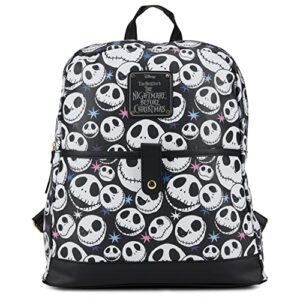 disney nightmare before christmas leather backpack – girls, boys, teens, adults – nightmare before christmas jack skellington faux leather 14 inch backpack