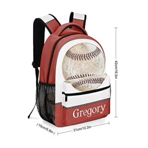 Eiis Retro Vintage Baseball Red Students Personalized School Backpack for Kid-Boy /Girl Primary Daypack Travel Bookbag