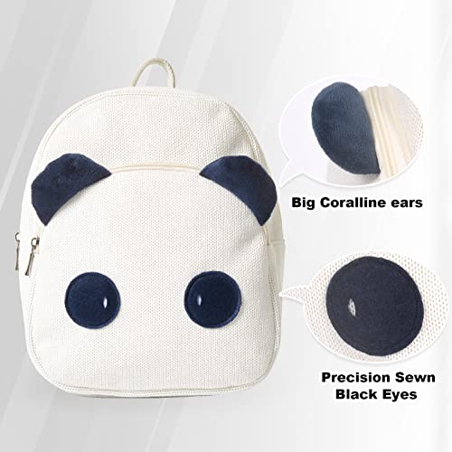 Hisnho Cute Toddler Backpack, Mini Baby Boy Girl Gift Cotton Bag Little Kid Cartoon Preschool Bookbag Animal Bag Travel Bag for Baby Girl Boy (White Panda)