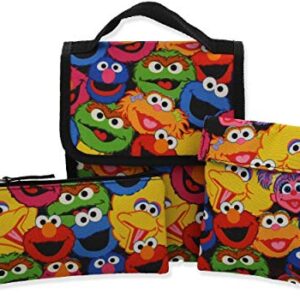 Sesame Street Boys Girls 5 piece Backpack Lunch Bag and Snack Bag School Set (One Size, Blue/Multi)