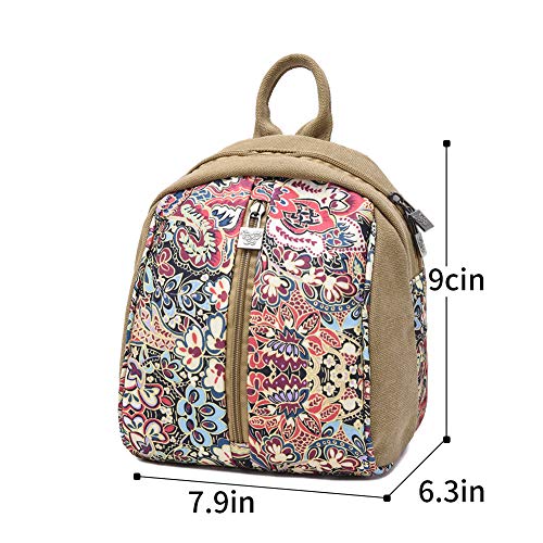 Black Butterfly Bohemian Canvas Daypack Outdoor Fashion Printing Bag Leisure Travel Backpack for Women Girls (A)