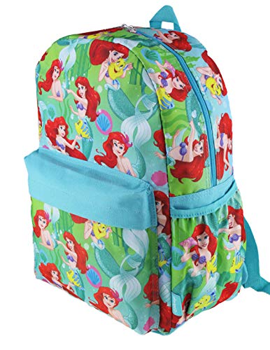 Disney's The Little Mermaid 16 inch All Over Print Deluxe Backpack With Laptop Compartment