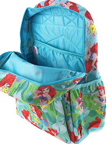 Disney's The Little Mermaid 16 inch All Over Print Deluxe Backpack With Laptop Compartment