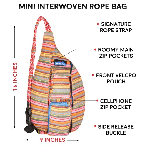 KAVU Mini Interwoven Rope Bag Sling Pack - Aloha Stripe