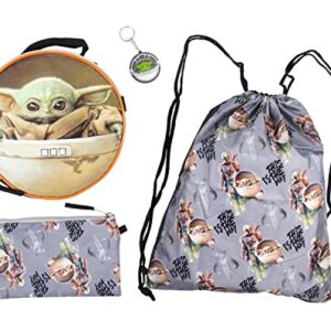 The Mandalorian Grogu Baby Yoda This Is The Way 5 Piece 16" Backpack Lunch Bag Mega Set