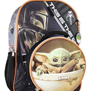 The Mandalorian Grogu Baby Yoda This Is The Way 5 Piece 16" Backpack Lunch Bag Mega Set