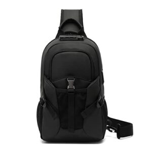 xinteorao anti theft sling bag for men waterproof crossbody shoulder bag backpack with usb charging port black