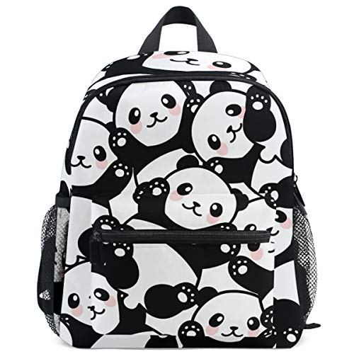 Cute Panda Backpacks for Kids Girls Boys Cartoon Pandas Bamboo Preschool Toddler Bookbag Backpack with Chest Strap Mini Adorable Animals Kindergarten School Bags