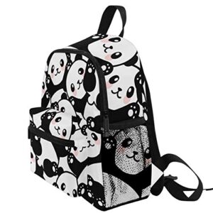 Cute Panda Backpacks for Kids Girls Boys Cartoon Pandas Bamboo Preschool Toddler Bookbag Backpack with Chest Strap Mini Adorable Animals Kindergarten School Bags