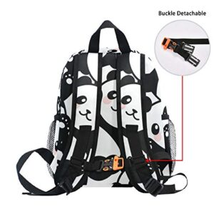 Cute Panda Backpacks for Kids Girls Boys Cartoon Pandas Bamboo Preschool Toddler Bookbag Backpack with Chest Strap Mini Adorable Animals Kindergarten School Bags