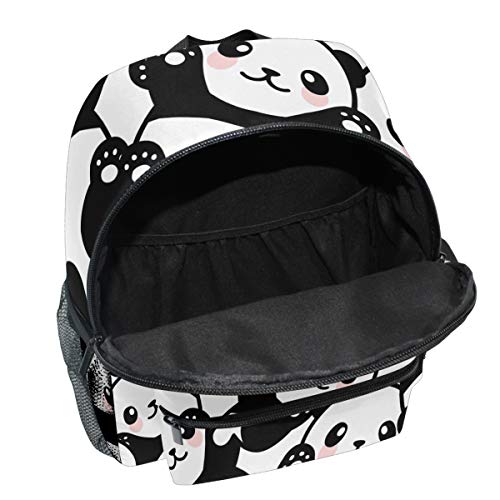 Cute Panda Backpacks for Kids Girls Boys Cartoon Pandas Bamboo Preschool Toddler Bookbag Backpack with Chest Strap Mini Adorable Animals Kindergarten School Bags