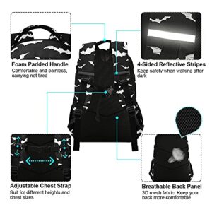 Glaphy Halloween Bats Backpacks Laptop School Book Bag Lightweight Daypack for Men Women Teens Kids