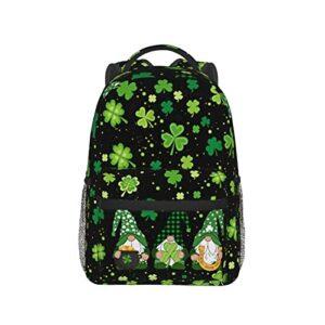 Gelxicu St. Patrick's Day Lucky Green Shamrock Backpack School Shoulder Bag Laptop Bag For Women Men Girls Boys Teens