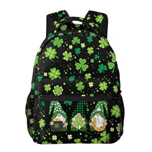 Gelxicu St. Patrick's Day Lucky Green Shamrock Backpack School Shoulder Bag Laptop Bag For Women Men Girls Boys Teens