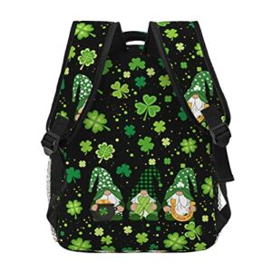 Gelxicu St. Patrick's Day Lucky Green Shamrock Backpack School Shoulder Bag Laptop Bag For Women Men Girls Boys Teens