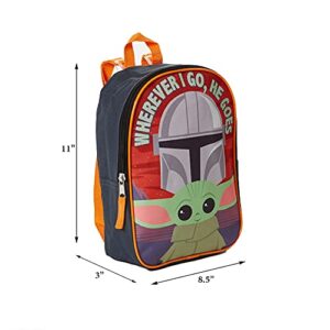 RALME Star Wars Mandalorian Mini Baby Yoda Backpack for Kids & Toddlers, 11 inch, Boy or Girl Small Backpack