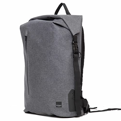 Knomo Cromwell 15 inch Waterproof Laptop Rolltop Backpack Men, Water Resistant Travel Rucksack, Casual Daypack for Outdoors Grey