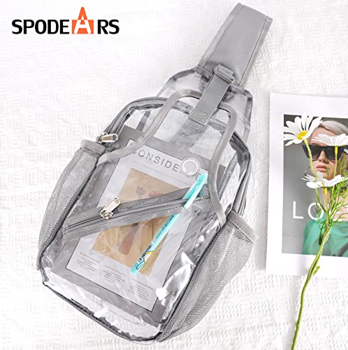 SPODEARS Clear Crossbody Sling Backpack Sling Bag for Women Men Chest Shoulder Bag Daypack for Travel Hiking