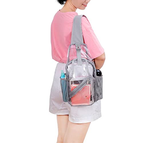 SPODEARS Clear Crossbody Sling Backpack Sling Bag for Women Men Chest Shoulder Bag Daypack for Travel Hiking