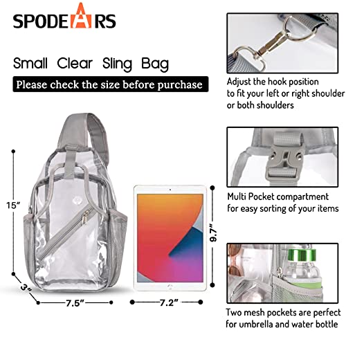 SPODEARS Clear Crossbody Sling Backpack Sling Bag for Women Men Chest Shoulder Bag Daypack for Travel Hiking