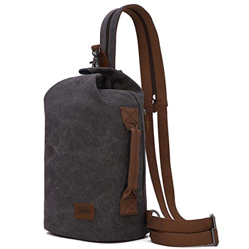 Canvas Sling Bag - Small Crossbody Backpack Shoulder Casual Daypack Rucksack for Men Women