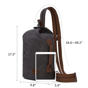 Canvas Sling Bag - Small Crossbody Backpack Shoulder Casual Daypack Rucksack for Men Women