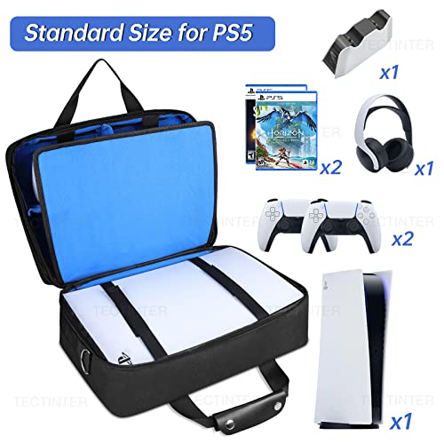 PS5 Carrying Case - TECTINTER Travel Case Playstation 5 Bag,Compatible with PS5/PS4/PS4 Pro/PS4 Slim Console,Large Holding PS5/PS4 Controllers,Game Cards,HDMI,Ideal Gift for Gamer