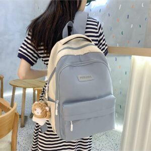 KOWVOWZ Backpack kawaii aesthetic cute back to school bag girls boys middle school student large capacity junior high schoolbag (Blue)