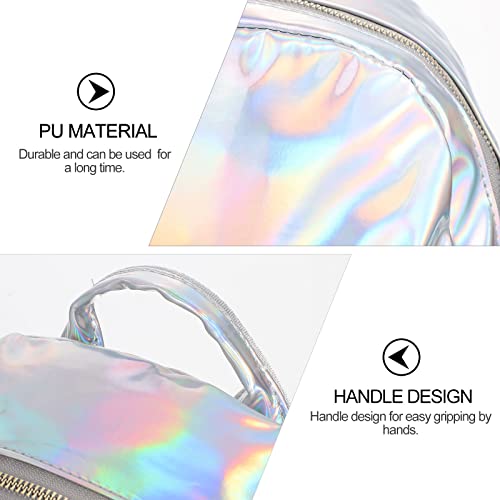 OULII Transparent Backpack Purse Casual Shoulder Bag Cosmetic Bag Daypack Travel Camping Bag for Women