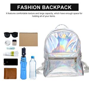 OULII Transparent Backpack Purse Casual Shoulder Bag Cosmetic Bag Daypack Travel Camping Bag for Women