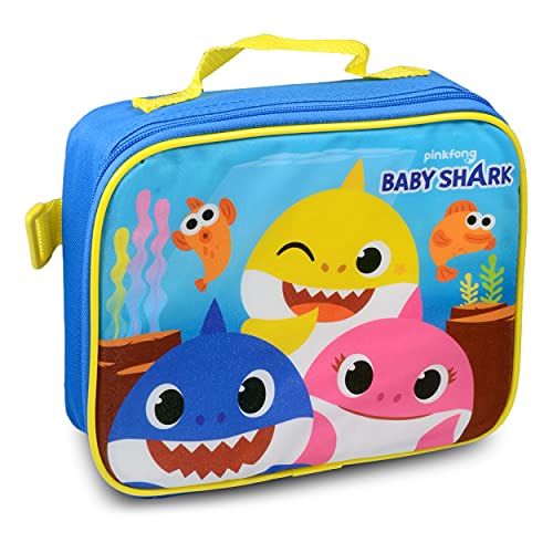 Pinkfong Baby Shark Baby Shark Backpack Lunch Box Set for Boys, Girls ~ 4 Pc Bundle With 16 in Baby Shark School Bag, Lunch Bag, Finding Dory Stickers, And More (Baby Shark School Supplies)