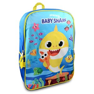 Pinkfong Baby Shark Baby Shark Backpack Lunch Box Set for Boys, Girls ~ 4 Pc Bundle With 16 in Baby Shark School Bag, Lunch Bag, Finding Dory Stickers, And More (Baby Shark School Supplies)