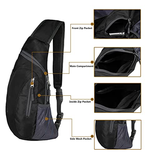 Peicees Sling Bags Men Women Shoulder Backpack Mini Chest Day Bag Kids Small Cross Body Pack