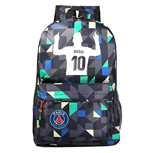 WRIGGY Kids Messi School Backpack PSG Durable Travel Knapsack-Lighweight Canvas Bookbag for Student